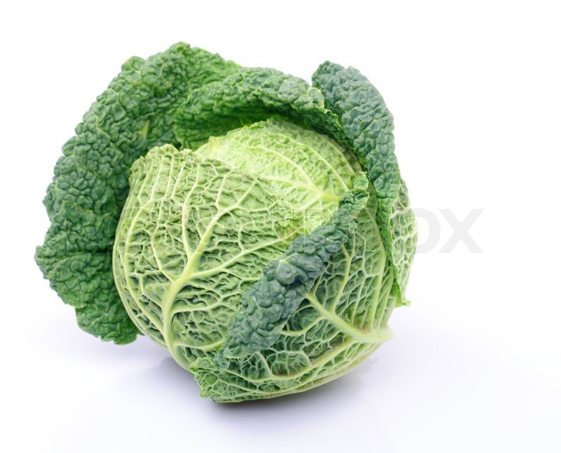 One curly cabbage yield isolated on ... | Stock image | Colourbox