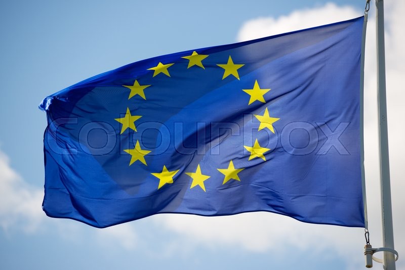 Closeup of the flag of the European ... | Stock image | Colourbox