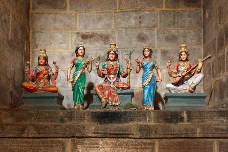 Hindu goddesses Parvati, Lashmi and ... | Stock image | Colourbox