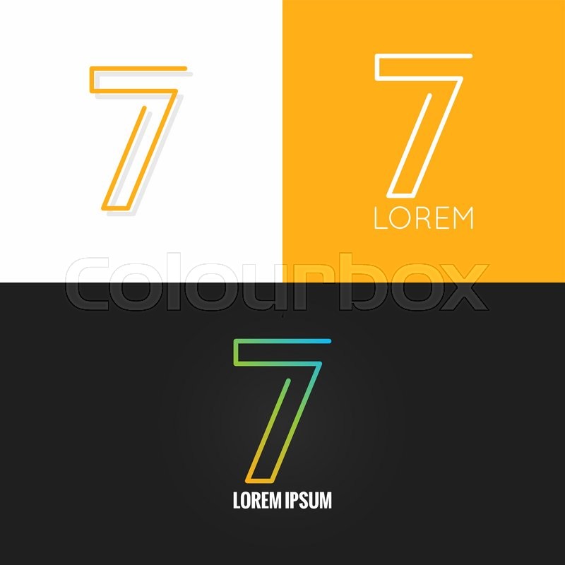Number seven 7 logo design icon set ... | Stock vector | Colourbox