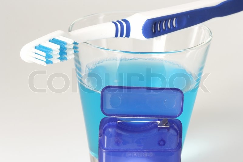 Dental care products on bright ... | Stock image | Colourbox