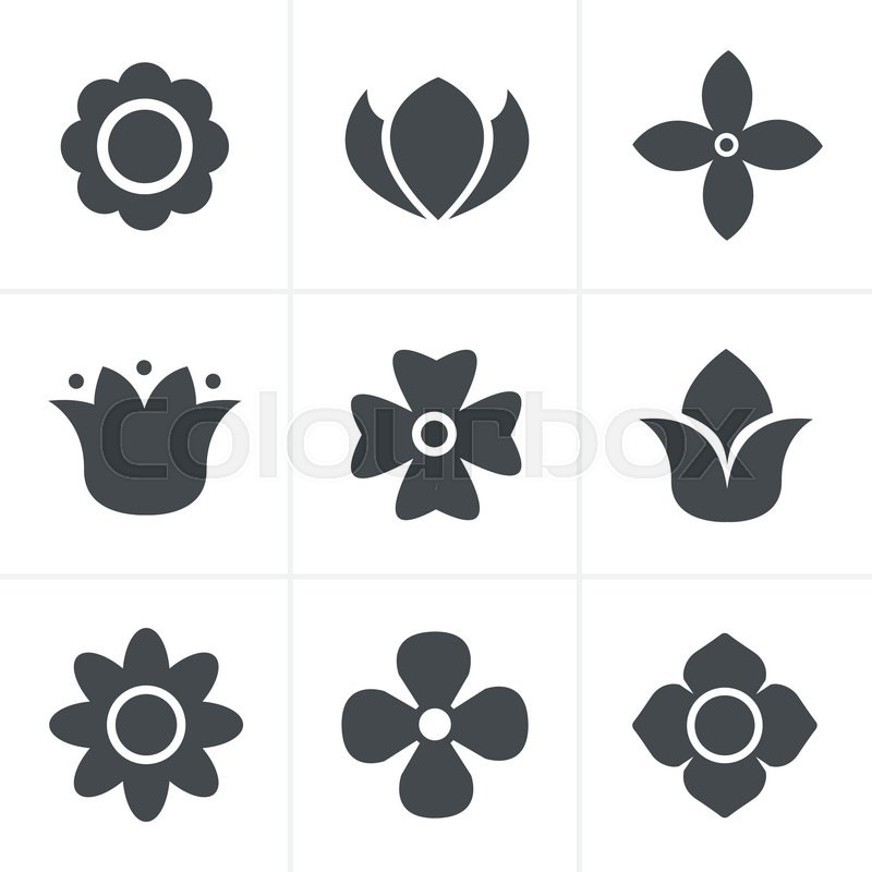Flower Icons Set, Vector Design | Stock vector | Colourbox
