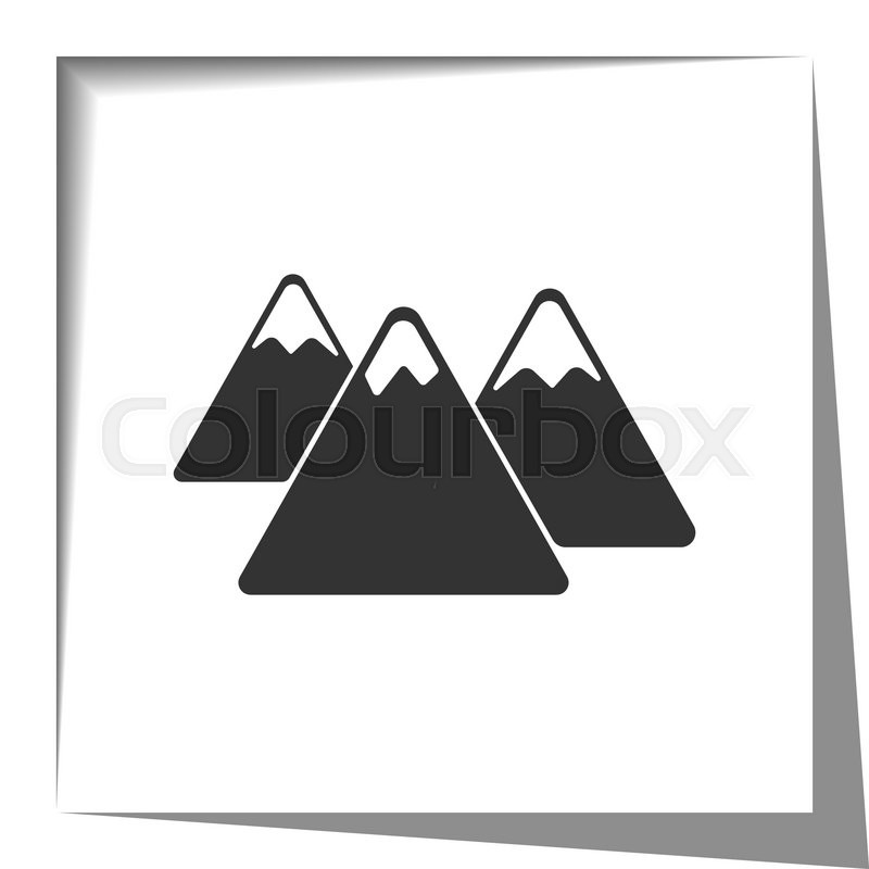 Mountain icon with cut out shadow ... | Stock vector | Colourbox