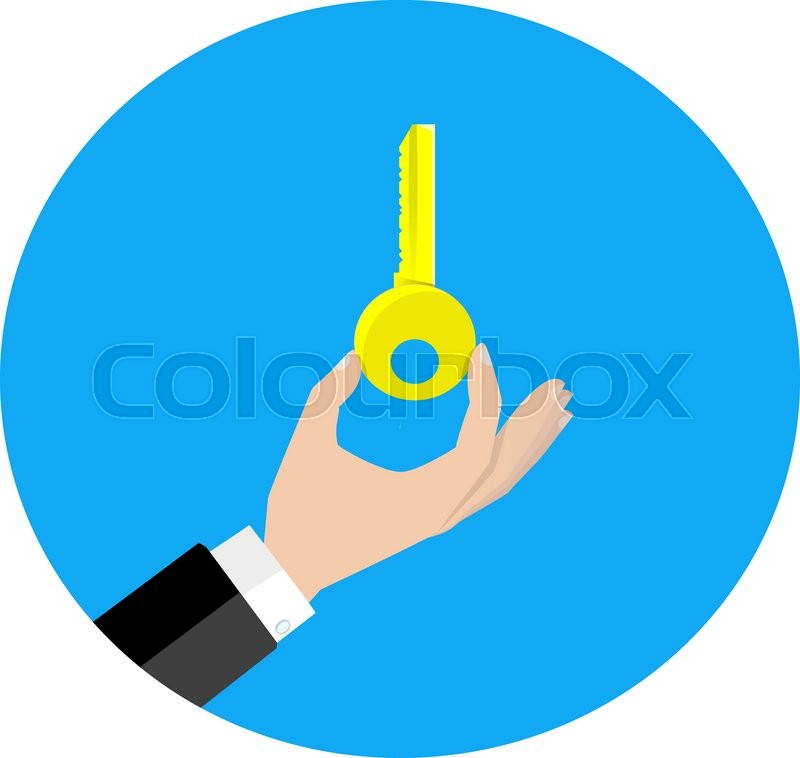 Hand hold key vector icon | Stock vector | Colourbox