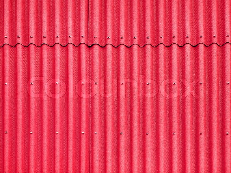 Red Wellblechdach Großansicht Hintergrund. | Stockfoto | Colourbox