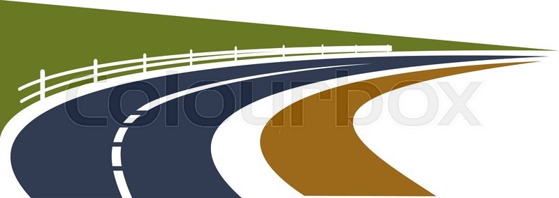 Country road symbol with highway among ... | Stock vector | Colourbox
