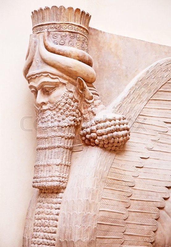 Ancient sumerian stone carving with ... | Stock image | Colourbox