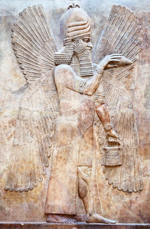 Ancient sumerian stone carving with ... | Stock image | Colourbox