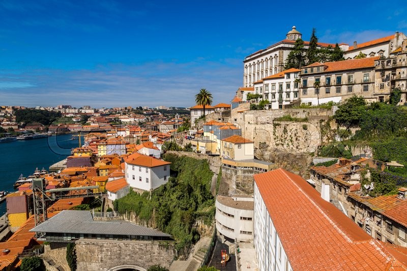 Aerial view of Porto in Portugal in a ... | Stock image | Colourbox