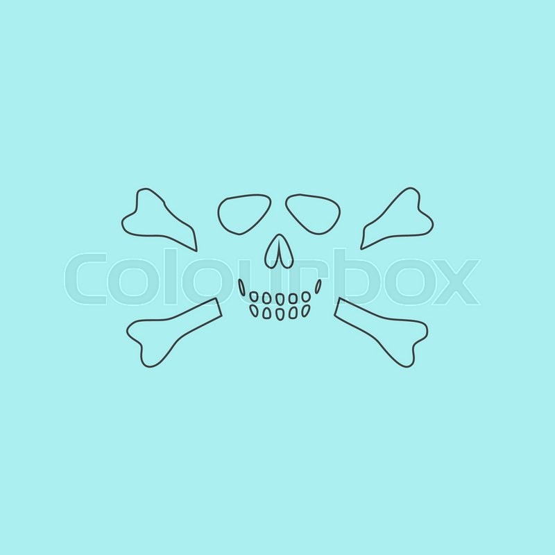 Cartoon skull with bones. Simple ... | Stock vector | Colourbox