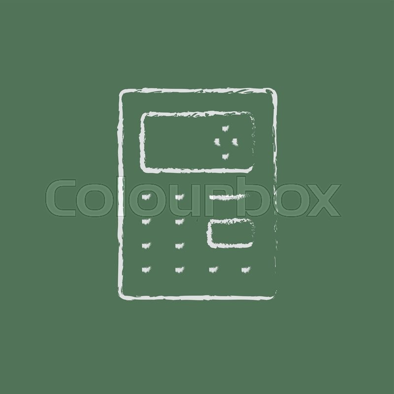 Calculator hand drawn in chalk on a ... | Stock vector | Colourbox
