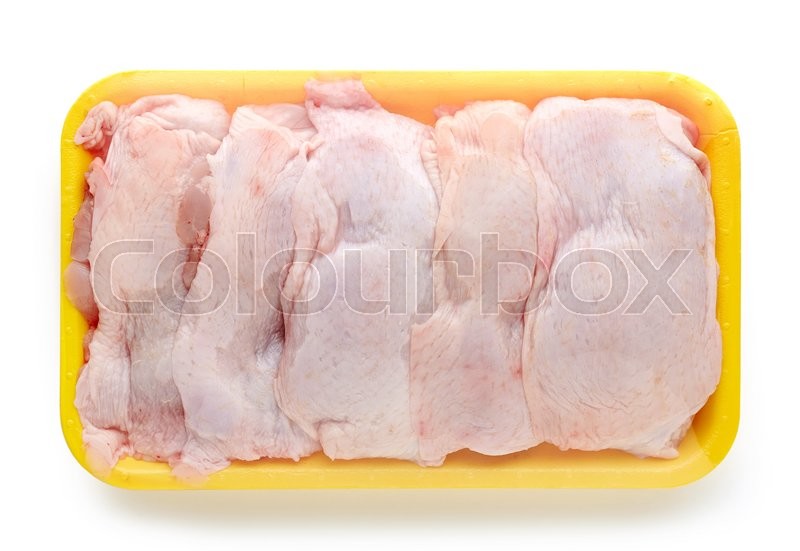 Chicken meat package isolated on white ... | Stock image | Colourbox