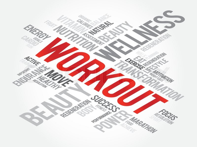 WORKOUT word cloud, fitness, health ... | Stock vector | Colourbox