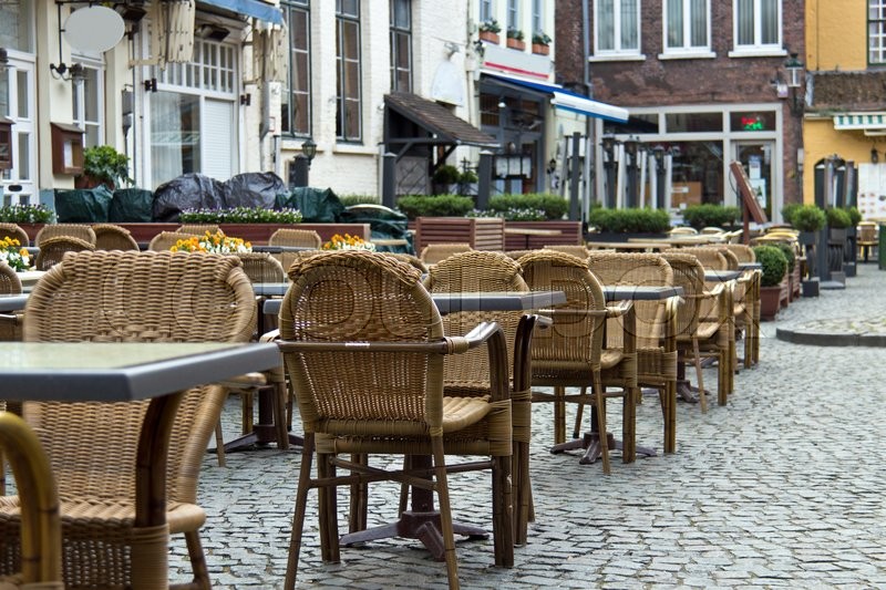 Outdoor patio tables and chairs at pubs ... | Stock Photo | Colourbox