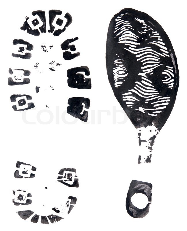 Shoe print isolated on a white | Stock Photo | Colourbox