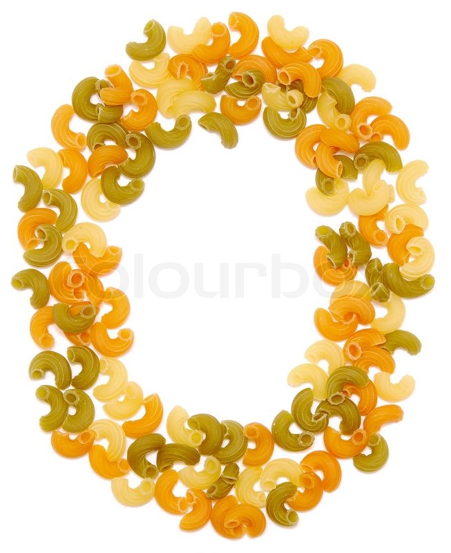 The letter O of pasta isolated on white | Stock image | Colourbox