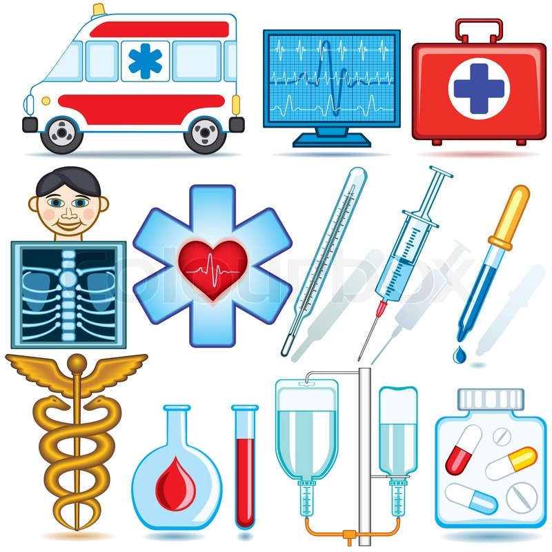 Medical icons and symbols set. Each ... | Stock vector | Colourbox