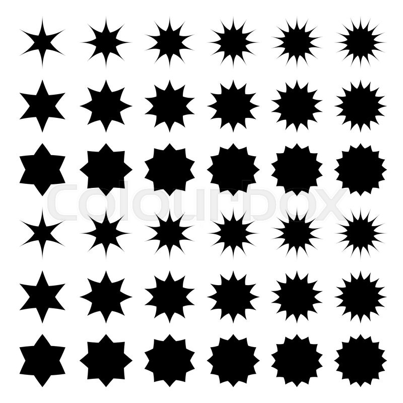 Curved star silhouette collection | Stock vector | Colourbox