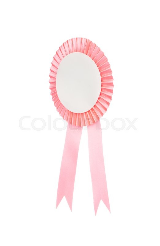 Pink fabric award ribbon isolated on ... | Stock image | Colourbox