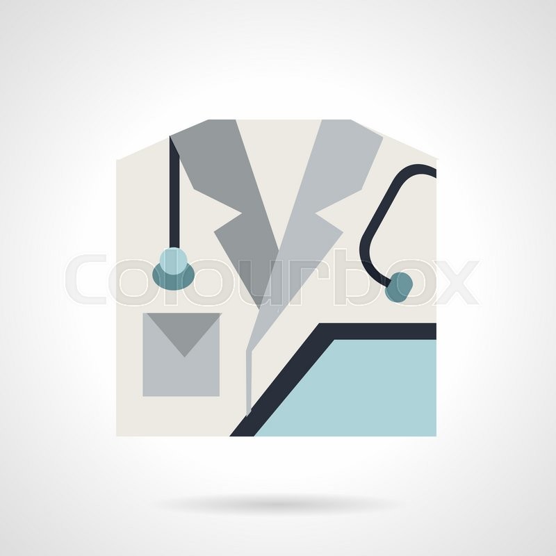 Gray doctor gown with blue clipboard ... | Stock vector | Colourbox