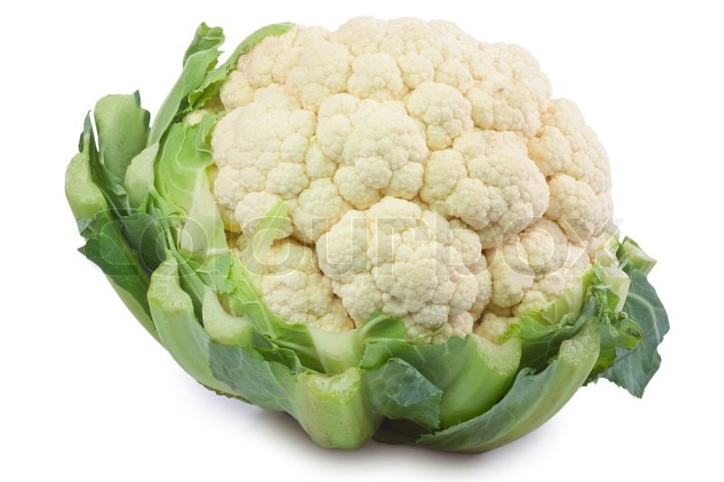 Closeup of a cauliflower - isolated on white background | Stock Photo ...