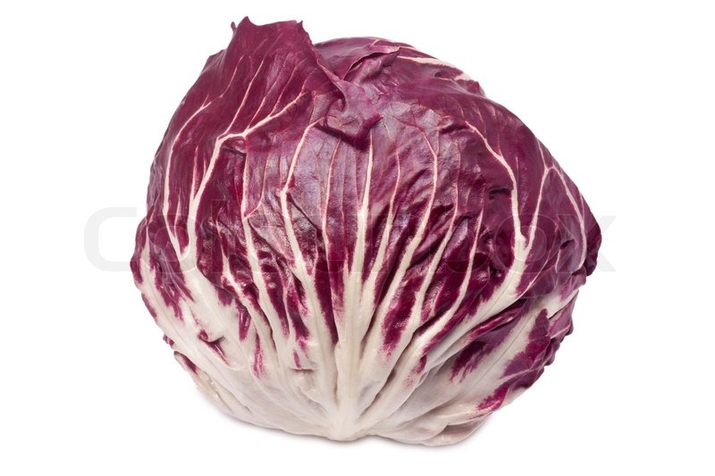 Closeup of radicchio - isolated on ... | Stock image | Colourbox