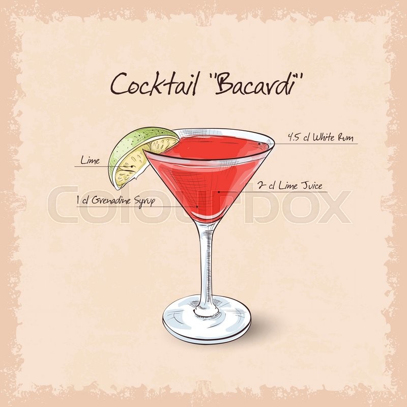 Cocktail Bacardi, low-alcohol drink. ... | Stock vector | Colourbox