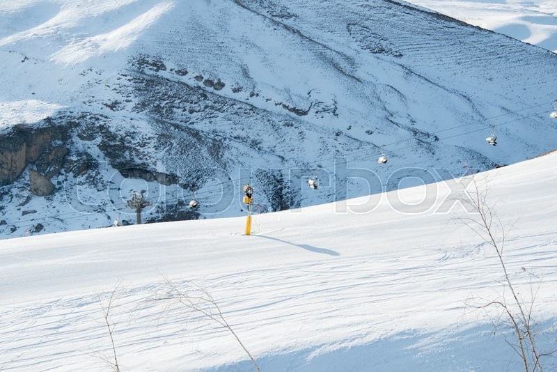 Ski lifts in Shahdag mountain skiing ... | Stock image | Colourbox