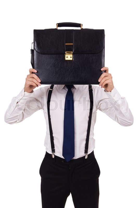 Young businessman holding briefcase ... | Stock image | Colourbox