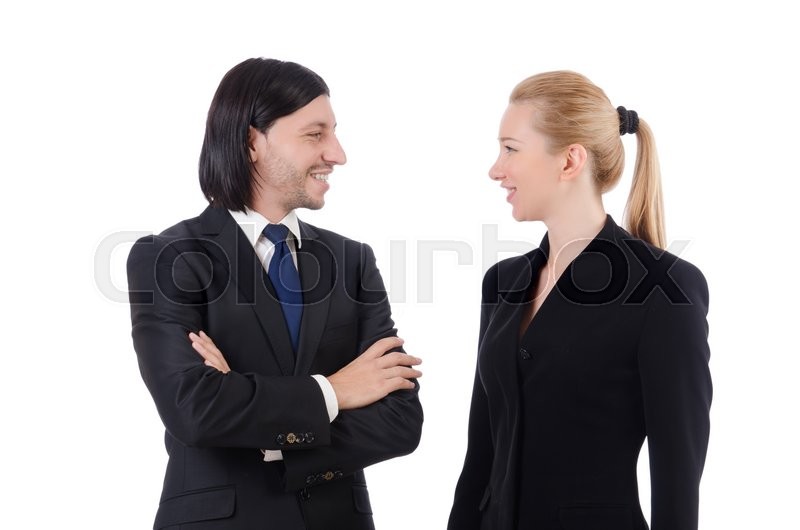 Businessman and businesswoman isolated ... | Stock image | Colourbox