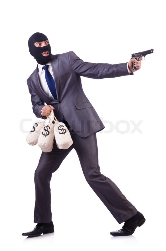 Criminal man isolated on the white | Stock image | Colourbox