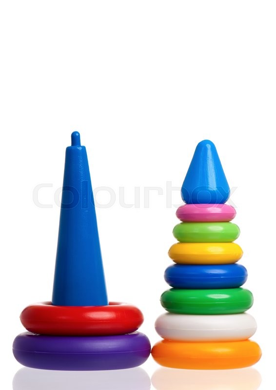 Pyramid build from colorful plastic ... | Stock image | Colourbox
