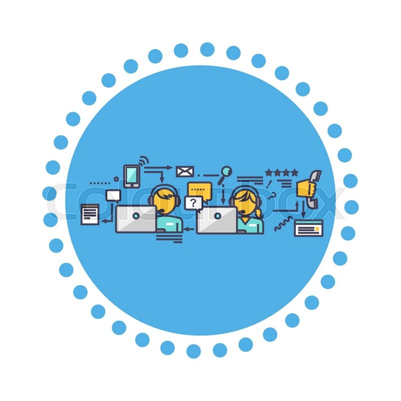 Icon flat style design support ... | Stock vector | Colourbox