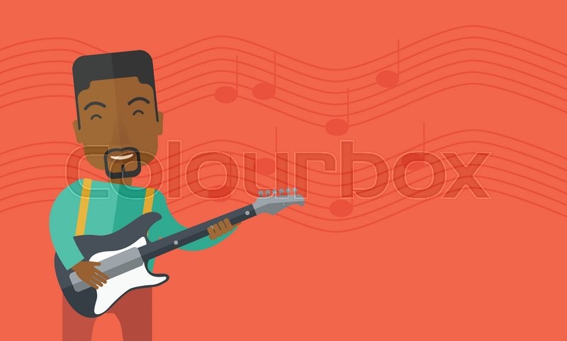 A smiling african-american musician ... | Stock vector | Colourbox