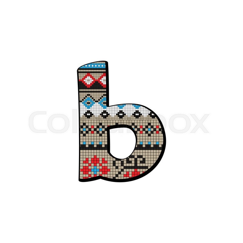 Decorated original font, pixel art ... | Stock vector | Colourbox