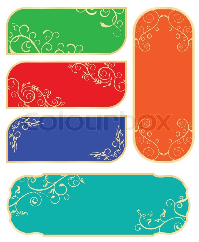 Floral tags | Stock vector | Colourbox