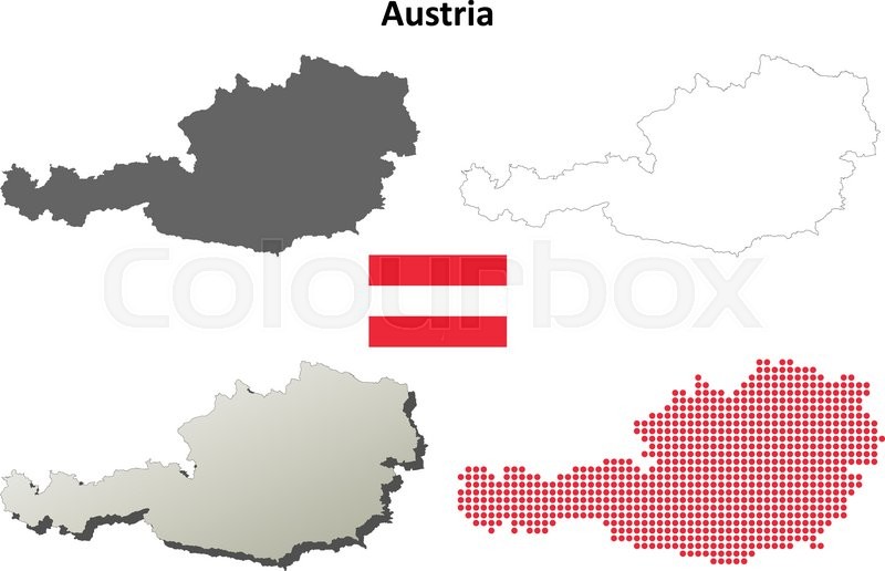 Austria outline map set | Stock vector | Colourbox