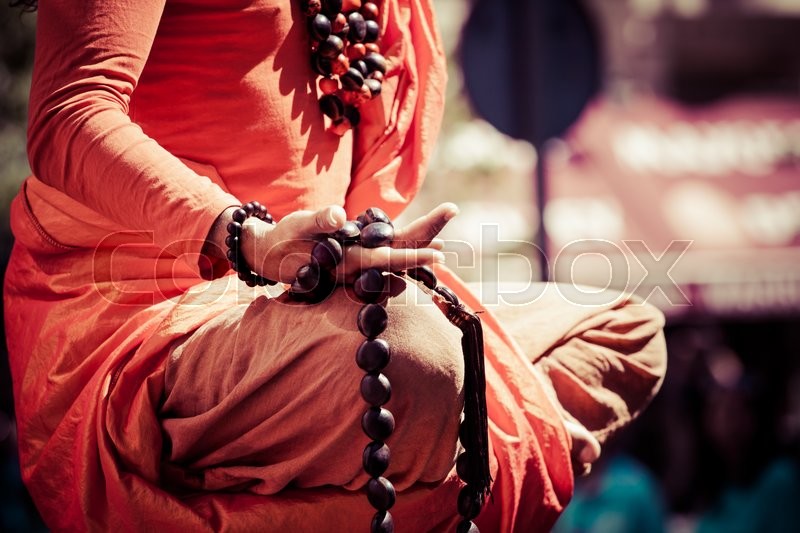 Buddhist monk hand detail, the monk in ... | Stock image | Colourbox