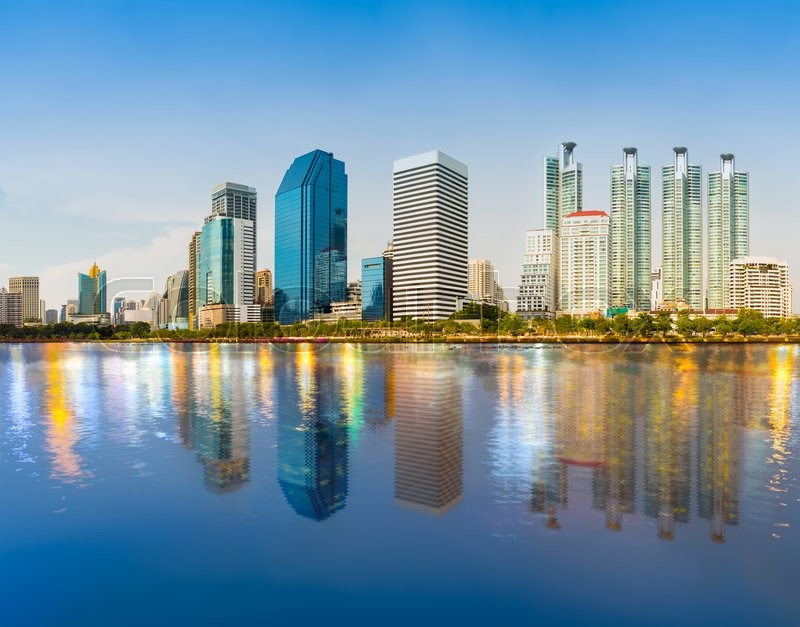 Scenery of bangkok , reflect in ... | Stock image | Colourbox
