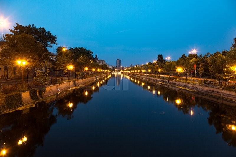 Bucharest on Dambovita river, Romania ... | Stock image | Colourbox