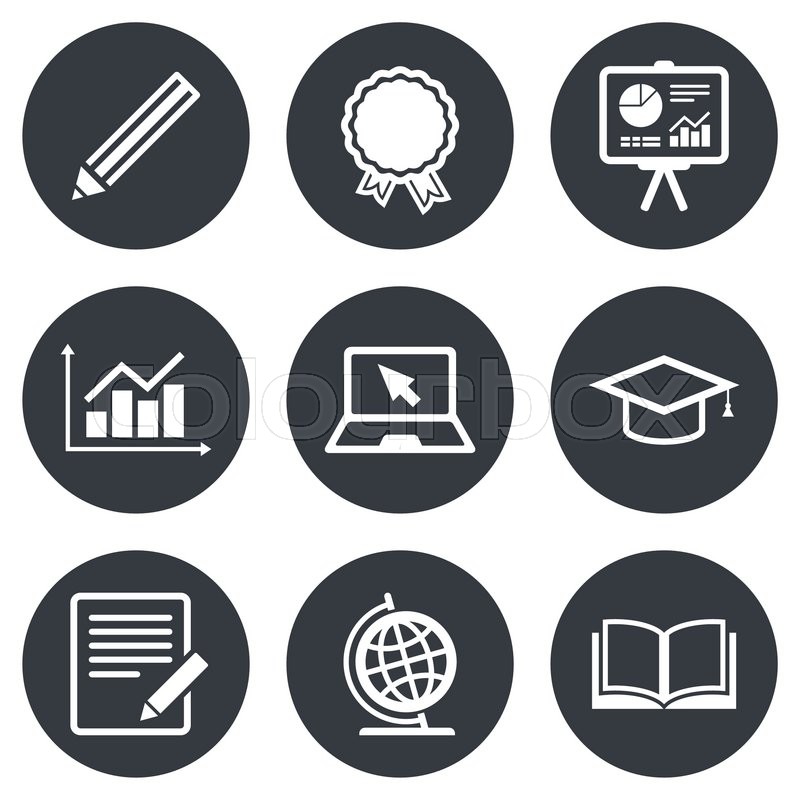 Education and study icon. Presentation ... | Stock vector | Colourbox