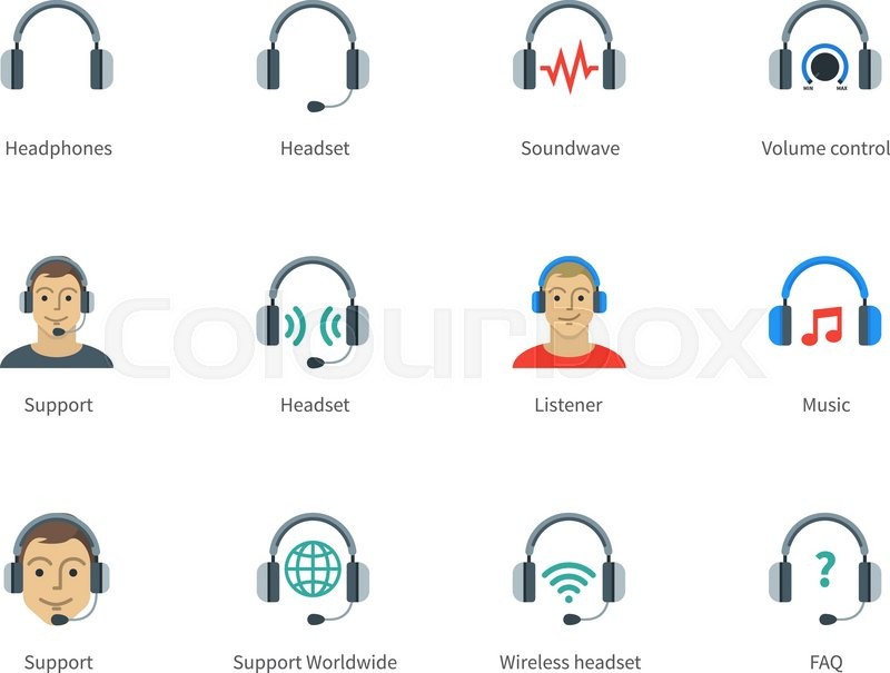 Pictogram collection of Headphones and ... | Stock vector | Colourbox