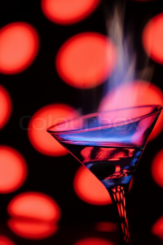 Blue flame of burning alcoholic drinks ... | Stock image | Colourbox