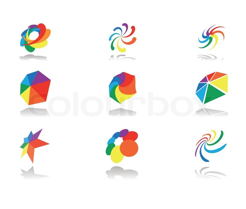 Collection of 9 design elements and ... | Stock vector | Colourbox