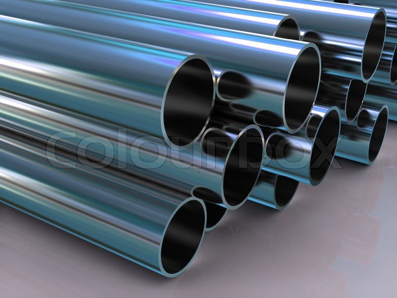 Stack of steel tubing 3d | Stock image | Colourbox