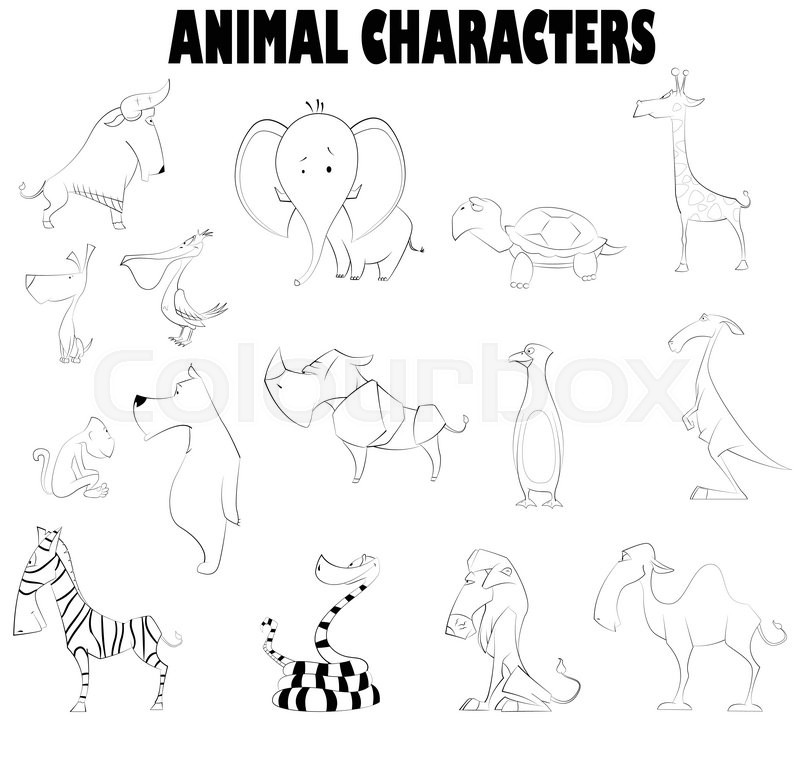 Vector contours of the animal ... | Stock vector | Colourbox