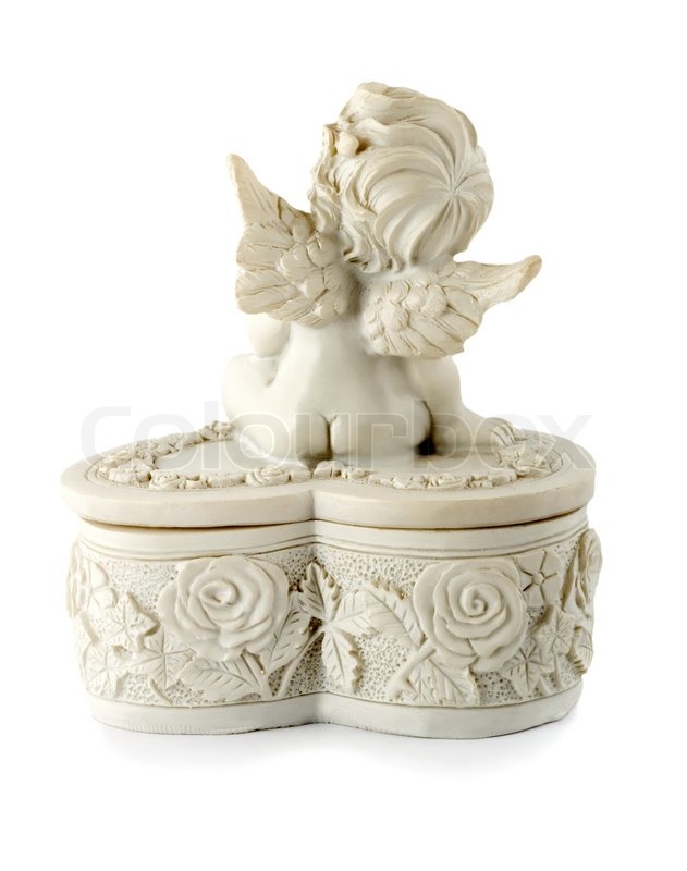 Angel turned his back close-up isolated ... | Stock image | Colourbox