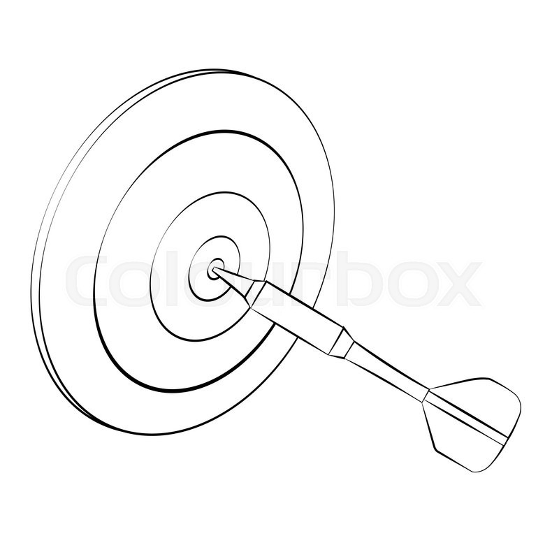 Black outline vector darts on white ... | Stock vector | Colourbox