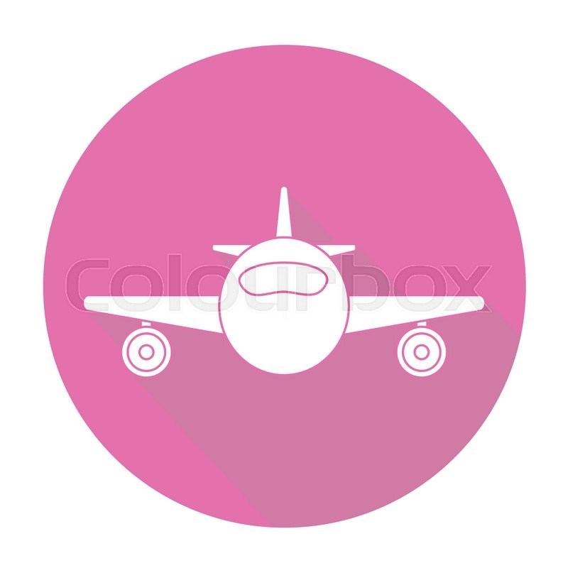 White vector airplane on color circle ... | Stock vector | Colourbox