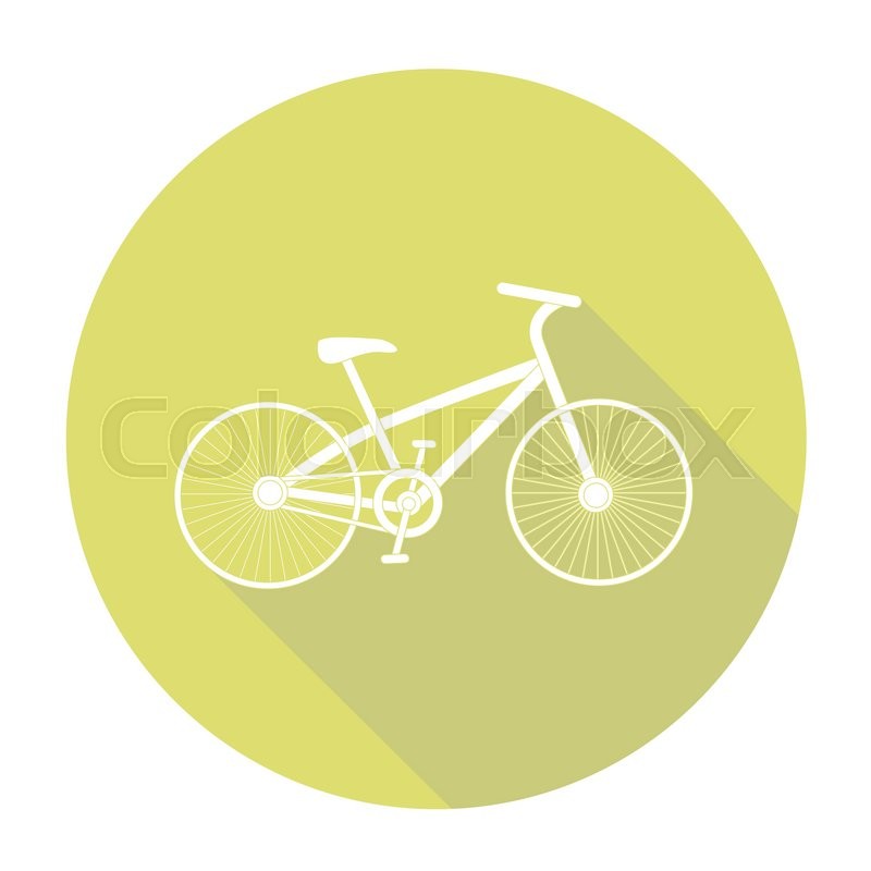 White vector Bicycle on color circle ... | Stock vector | Colourbox